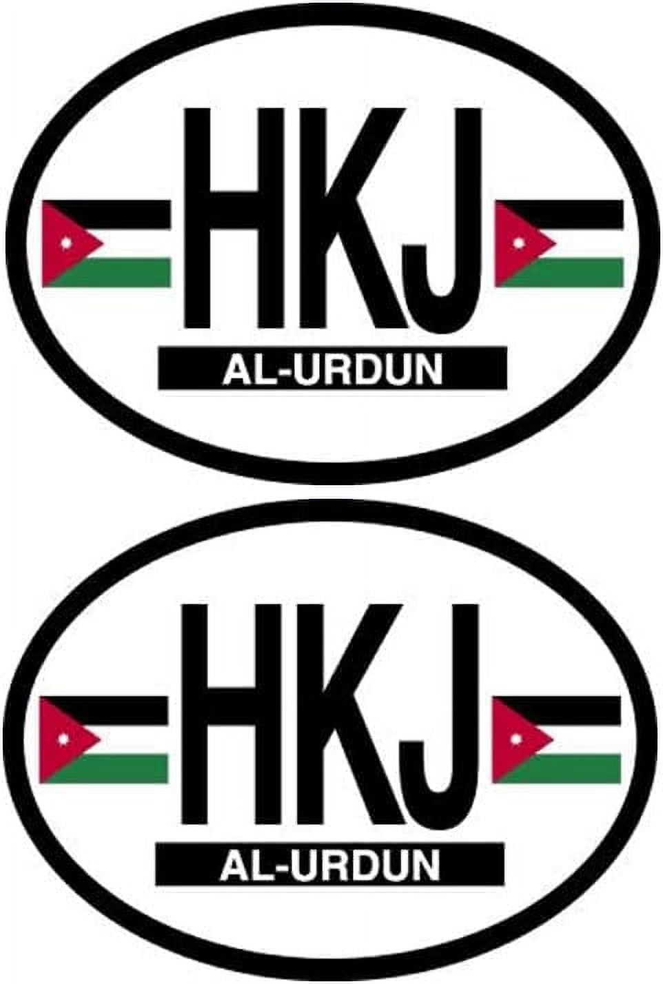 Pack of Two Jordan Flag-It Brand International Country Oval Decal ...