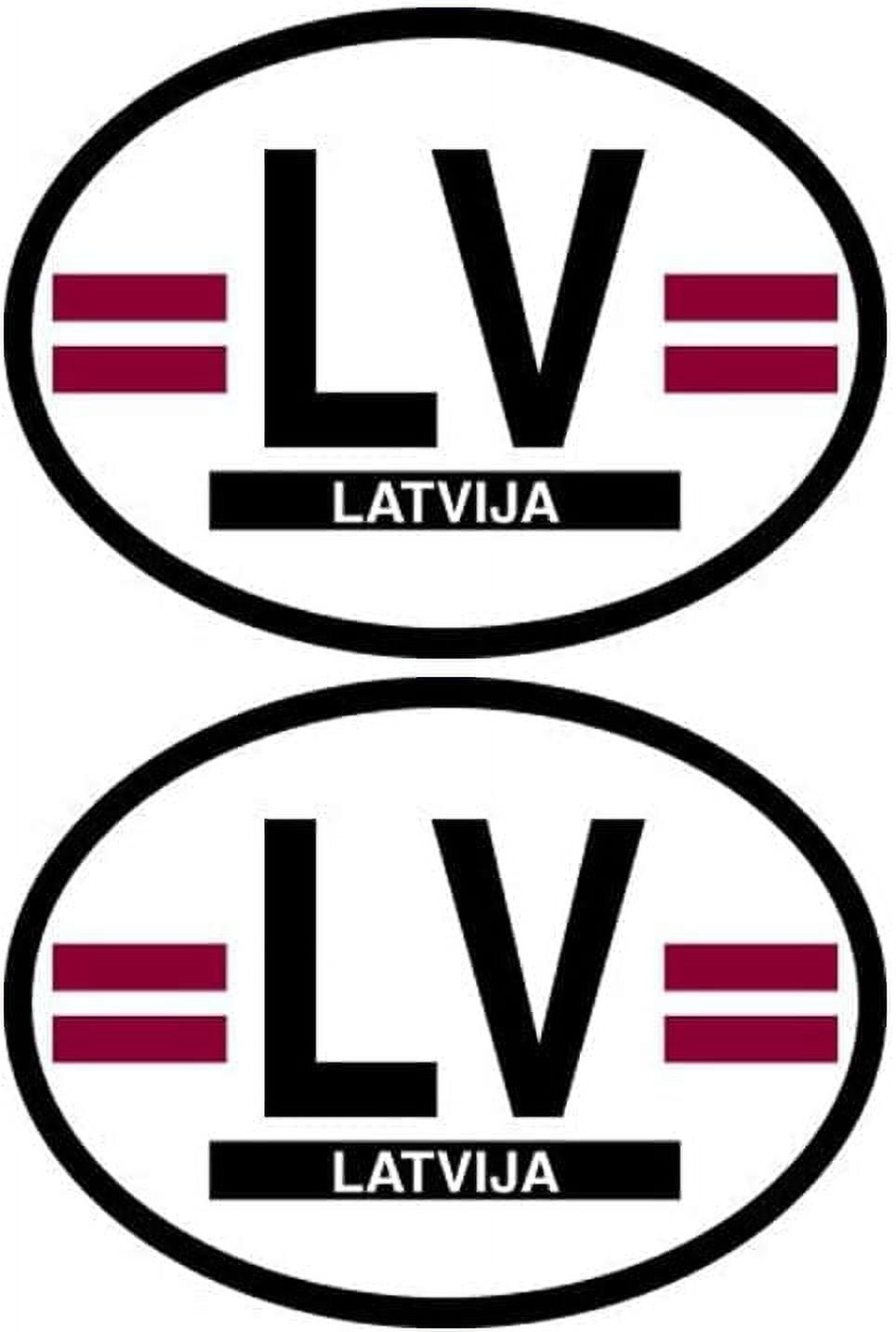 Pack of Two Latvia Flag-It Brand International Country Oval Decal ...