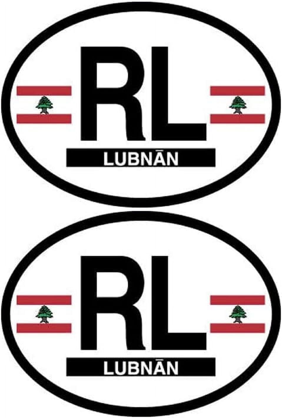Pack of Two Lebanon Flag-It Brand International Country Oval Decal ...