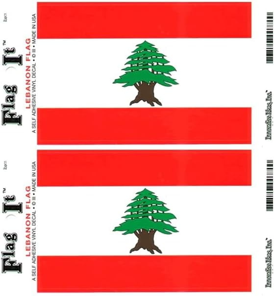 Pack of Two Lebanon Flag-It Vinyl Decals, 3.5 x 5inch Waterproof ...