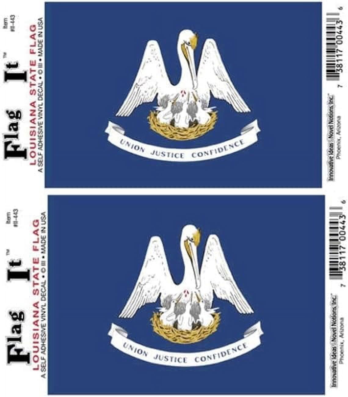 Louisiana Vinyl Stickers, Pack of Two 3.5 x 5 inch Flag-It Decals ...
