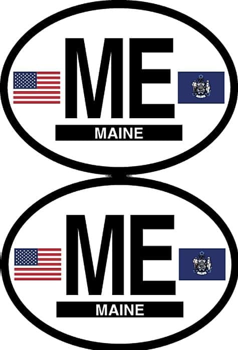 Pack of Two Maine Flag-It Brand State Oval Decal Stickers, 3.5"x 4.75 ...