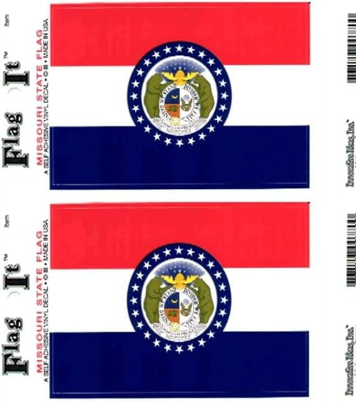 Missouri Vinyl Stickers, Pack of Two 3.5 x 5 inch Flag-It Decals ...