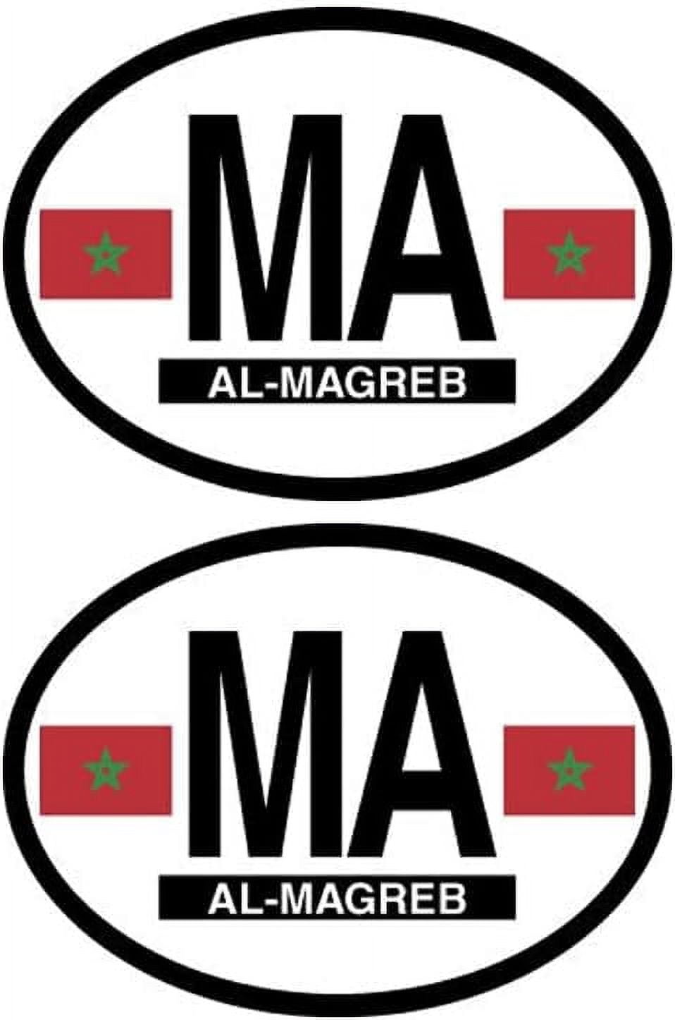 Pack of Two Morocco Flag-It Brand International Country Oval Decal ...
