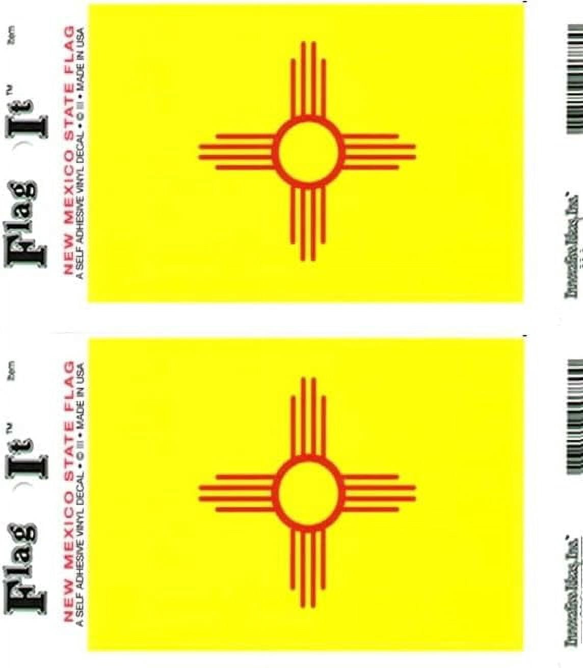 New Mexico Vinyl Stickers, Pack of Two 3.5 x 5 inch Flag-It Decals ...