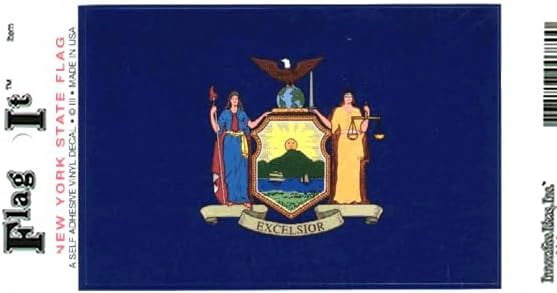 New York Vinyl Stickers, Pack of Two 3.5 x 5 inch Flag-It Decals ...