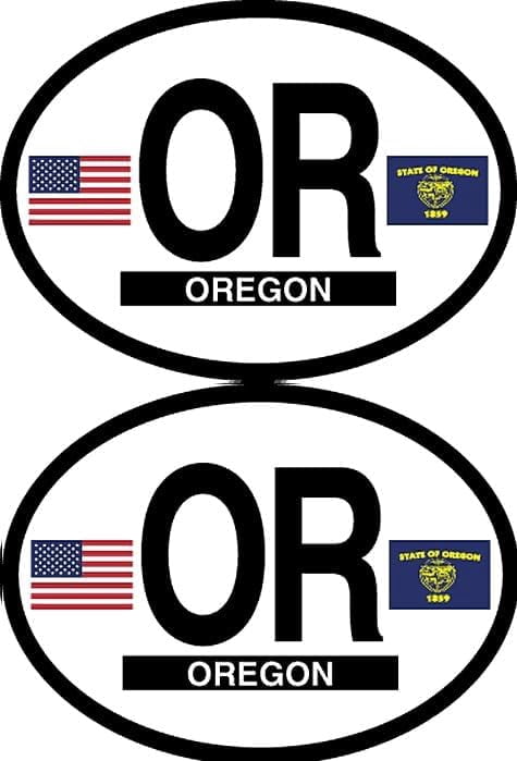 Pack of Two Oregon Flag-It Brand State Oval Decal Stickers, 3.5"x 4.75 ...