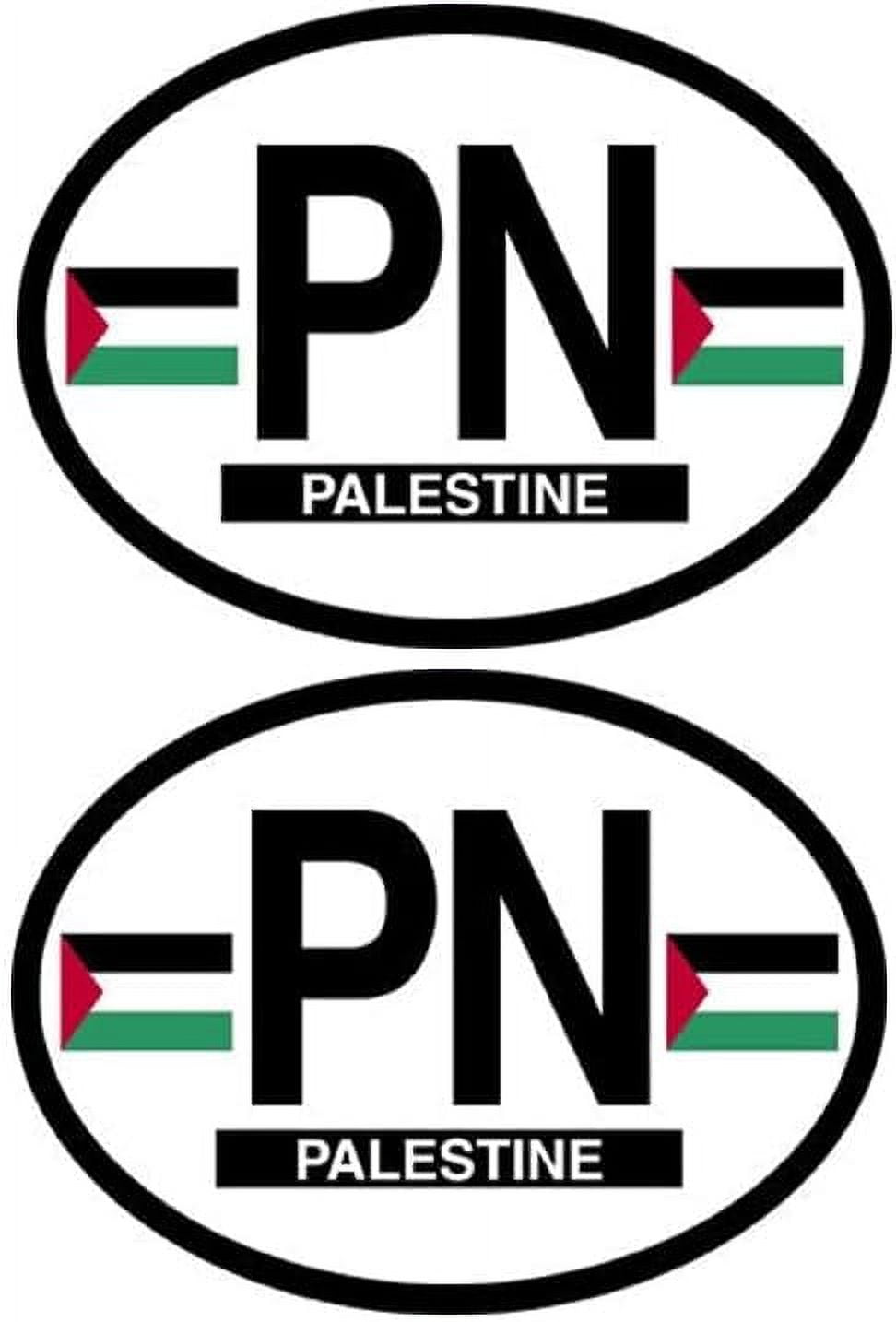 Pack of Two Palestine Flag-It Brand International Country Oval Decal ...