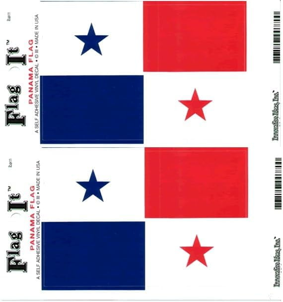Pack of Two Panama Flag-It Vinyl Decals, 3.5 x 5inch Waterproof ...