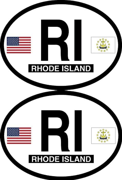 Pack of Two Rhode Island Flag-It Brand State Oval Decal Stickers, 3.5"x ...