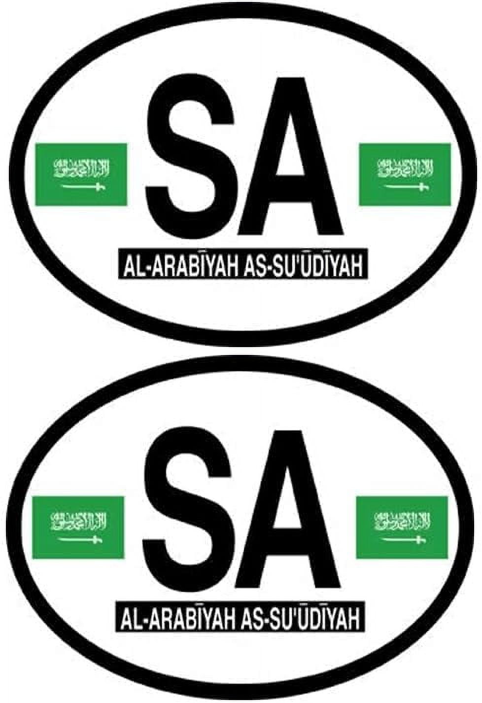 Pack of Two Saudi Arabia Flag-It Brand International Country Oval Decal ...