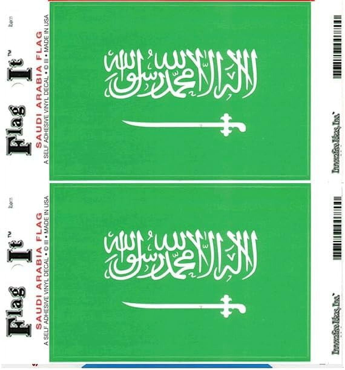 Pack of Two Saudi Arabia Flag-It Vinyl Decals, 3.5 x 5inch Waterproof ...
