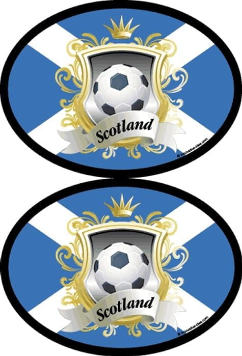 Scotland Soccer Oval Decals; Pack of Two 3.5 x 4.75 inch Flag It Brand ...