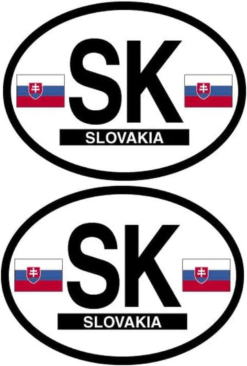 Pack of Two Slovakia Flag-It Brand International Country Oval Decal ...