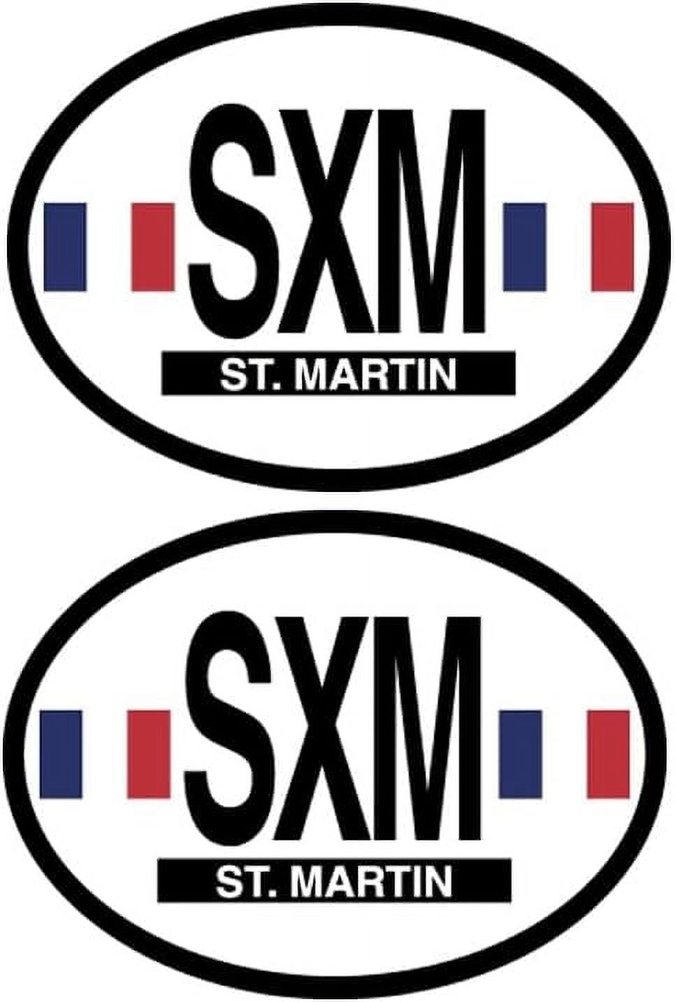 Pack of Two St. Martin Flag-It Brand International Country Oval Decal ...