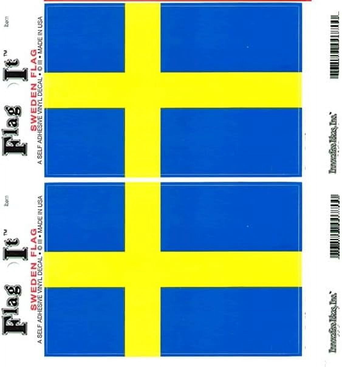 Pack of Two Sweden Flag-It Vinyl Decals, 3.5 x 5inch Waterproof ...