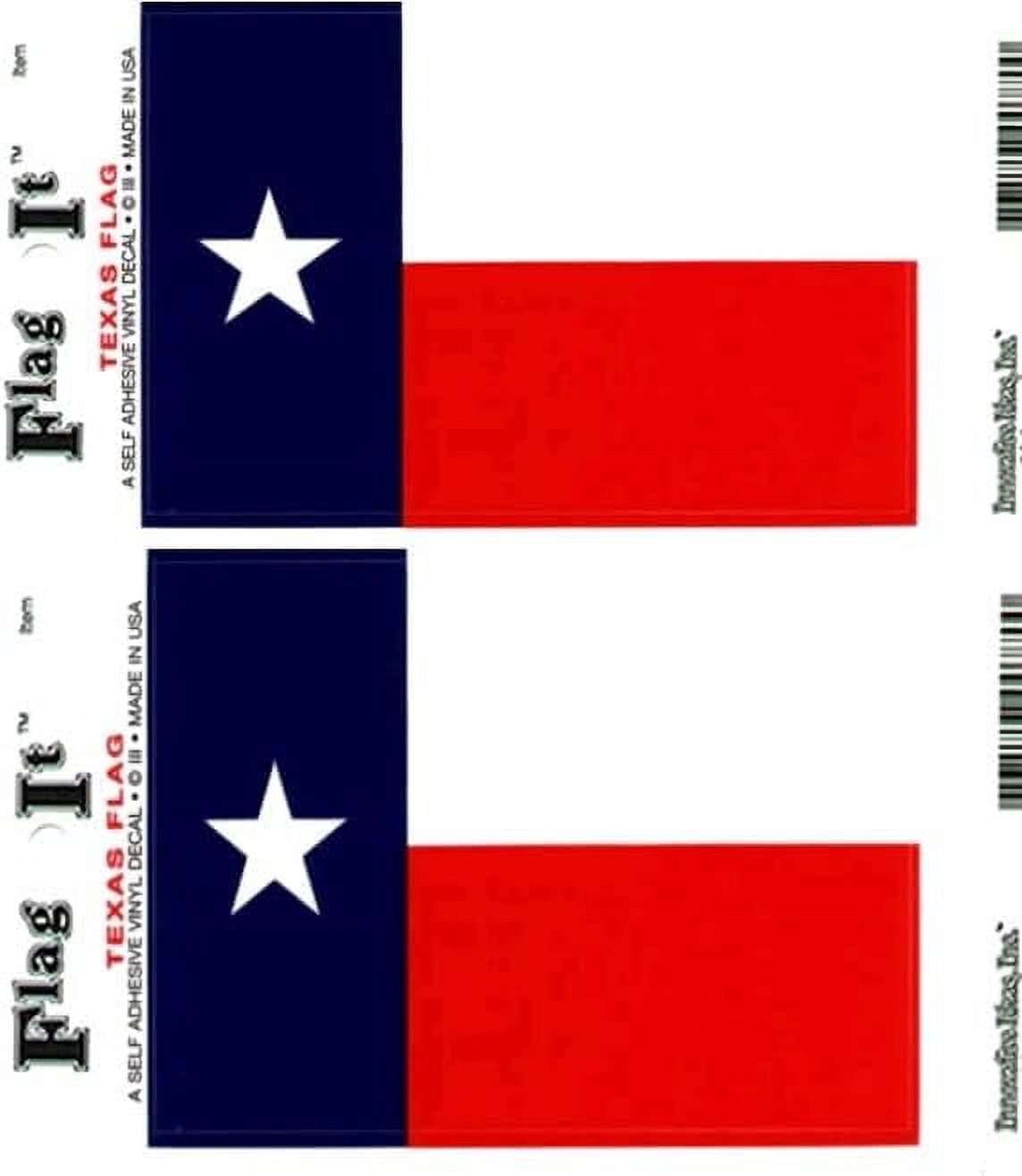 Texas Vinyl Stickers, Pack of Two 3.5 x 5 inch Flag-It Decals, American ...