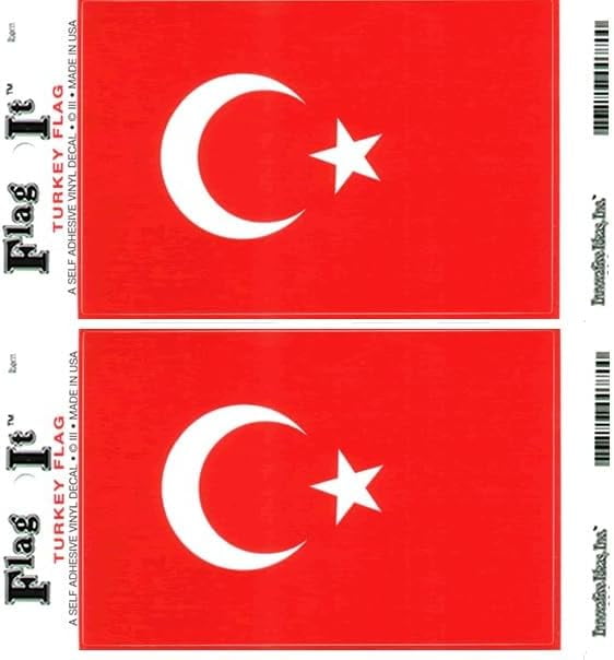 Pack of Two Turkey Flag-It Vinyl Decals, 3.5 x 5inch Waterproof ...