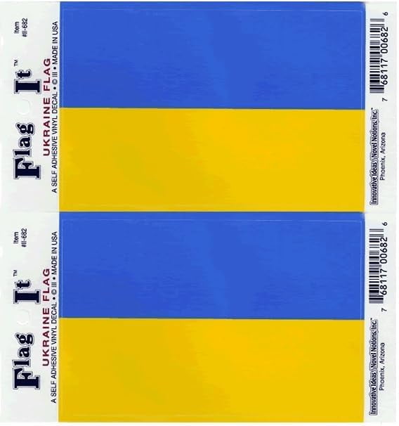 Pack of Two Ukraine Flag-It Vinyl Decals, 3.5 x 5inch Waterproof ...