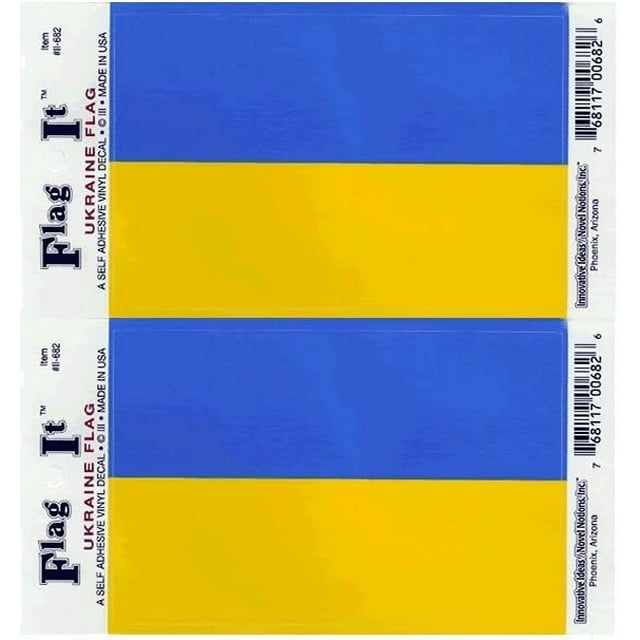 Pack of Two Ukraine Flag-It Vinyl Decals, 3.5 x 5inch Waterproof ...