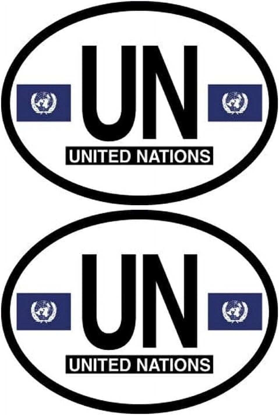 Pack of Two United Nations Flag-It Brand International Country Oval ...