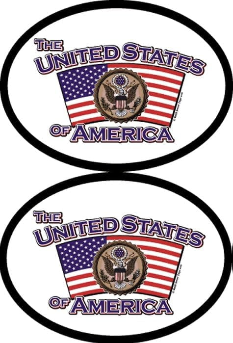 United States Motto Oval Decals, Pack of Two 3.5 x 4.75 inch Flag It ...