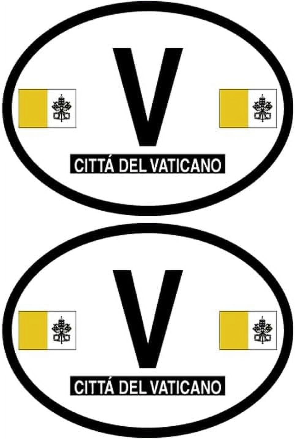Pack of Two Vatican City Flag-It Brand International Country Oval Decal ...