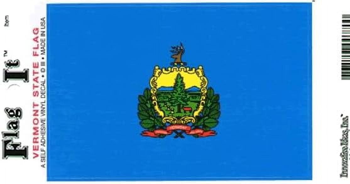 Vermont Vinyl Stickers, Pack of Two 3.5 x 5 inch Flag-It Decals ...