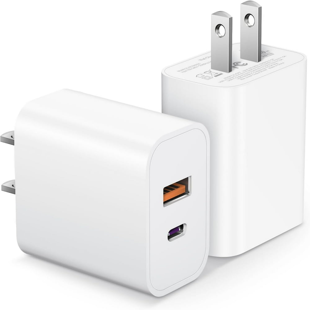 Pack] USB C Wall Charger Block [Apple MFi Certified] Dual Port PD Power ...