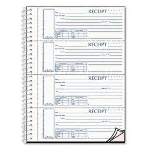 Pack Value Bundle) Spiralbound Unnumbered Money Receipt Book, 2 3/4 x 7 ...