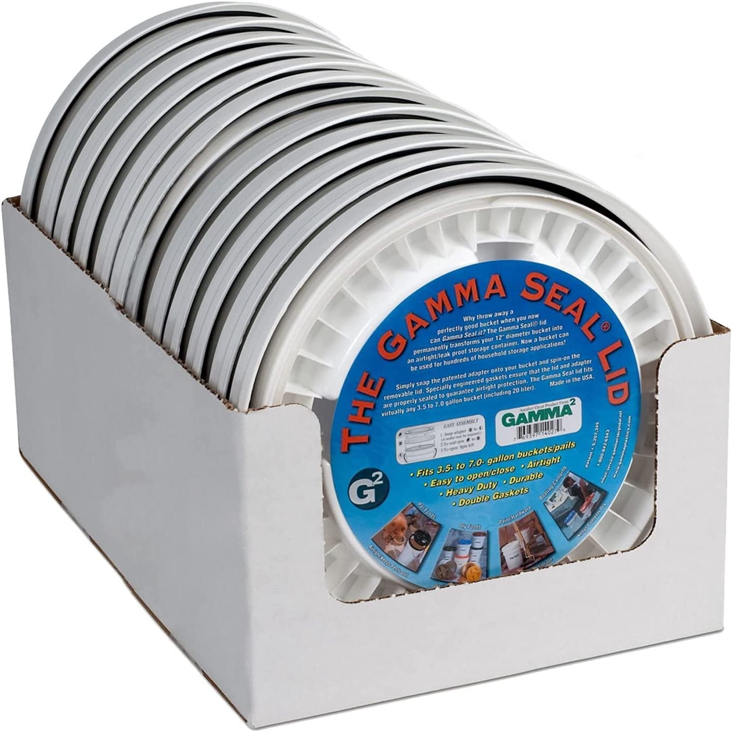 Pack, White) Gamma Seal Lid - Air Tight Food Storage Container Lids ...