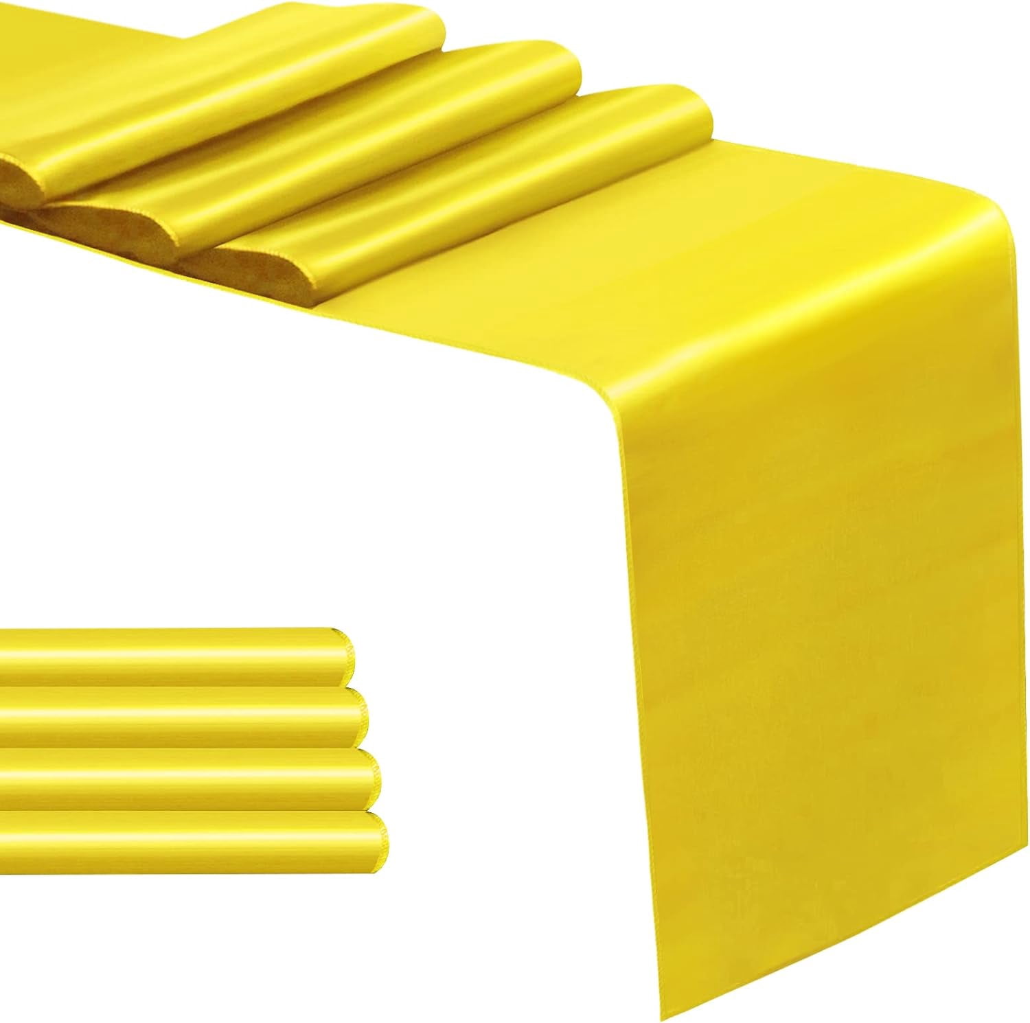 Pack Yellow Satin Table Runner 12 x 108 Inch Long Table Runners for ...