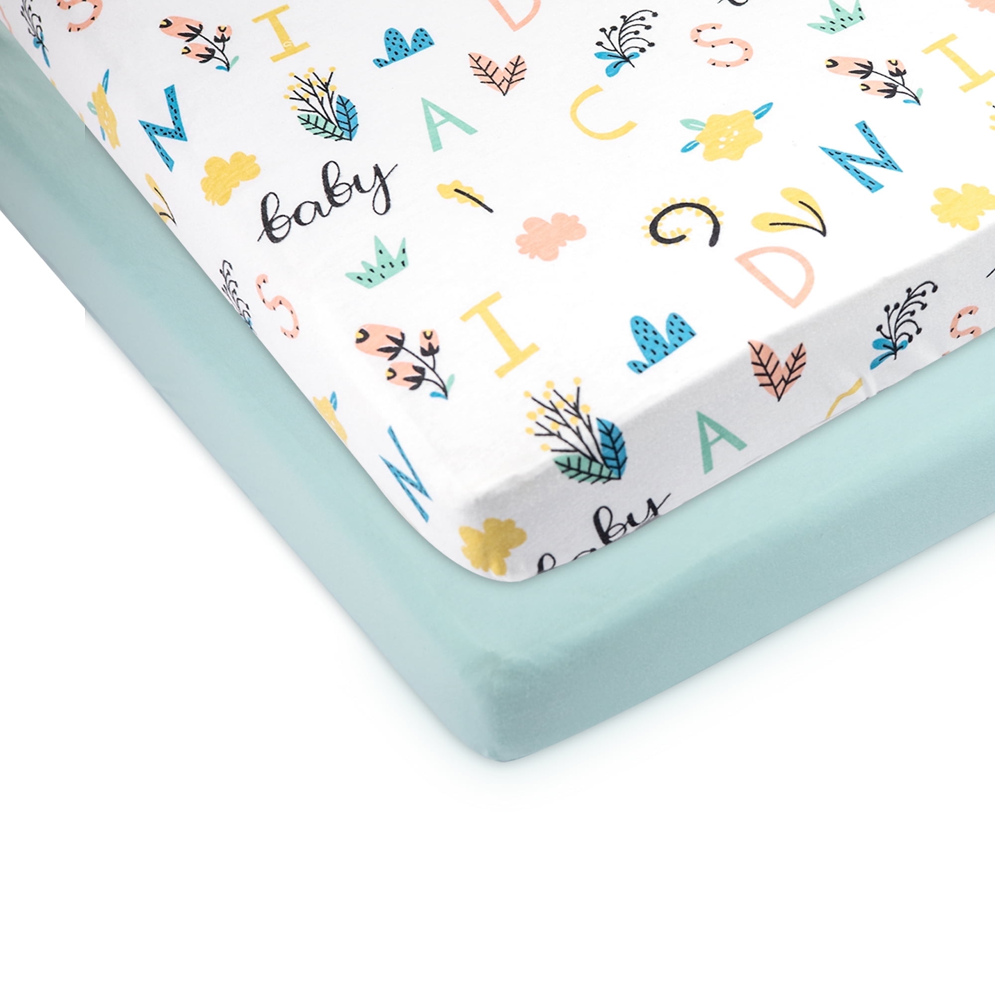 Pack and Play Fitted Sheet, Portable Pack N Plays Mini Crib Sheets, 2 ...