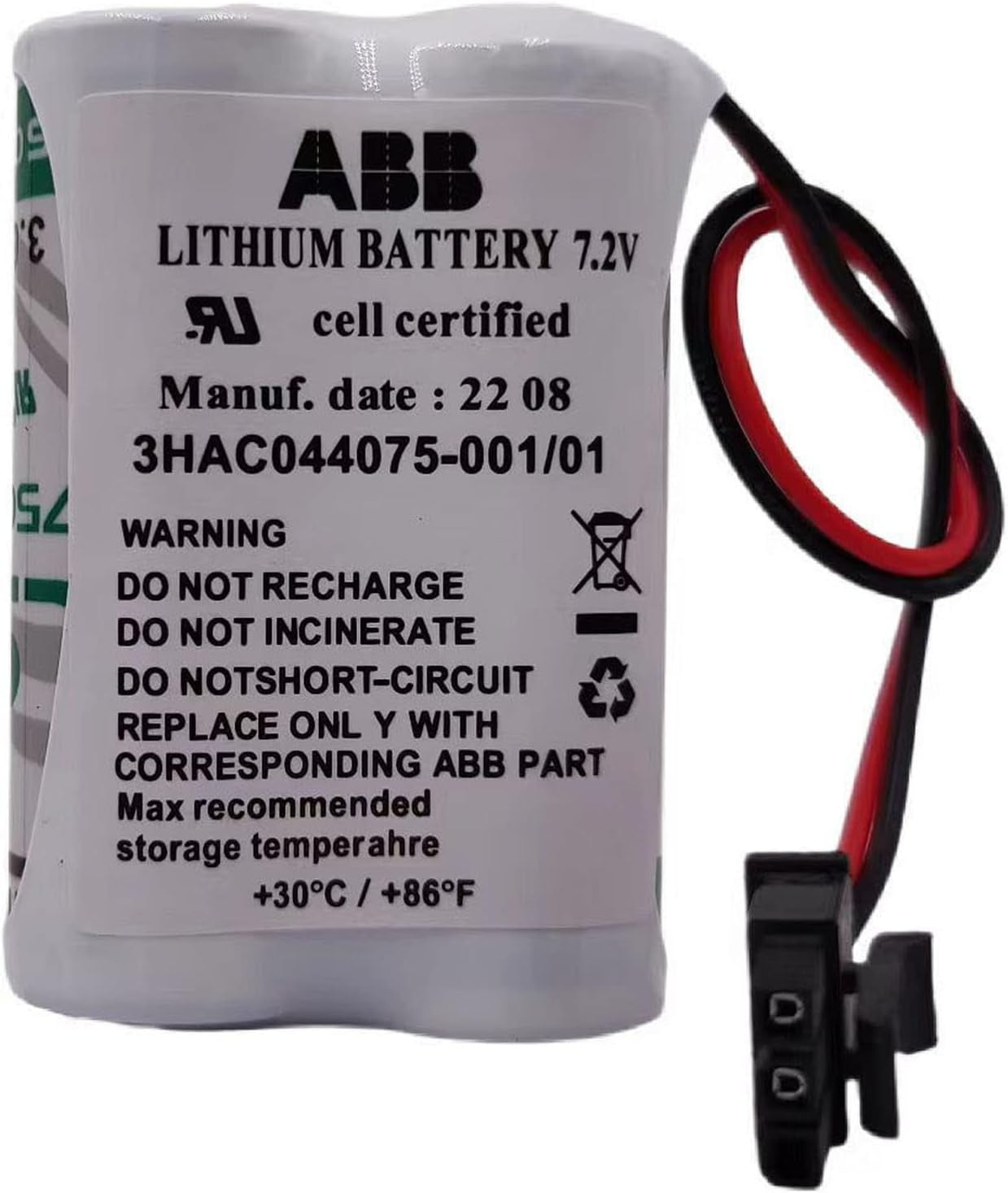 (Pack of 1) 3HAC044075-001/01 7.2V 3600mAh for ABB Robot CPU SMB ...