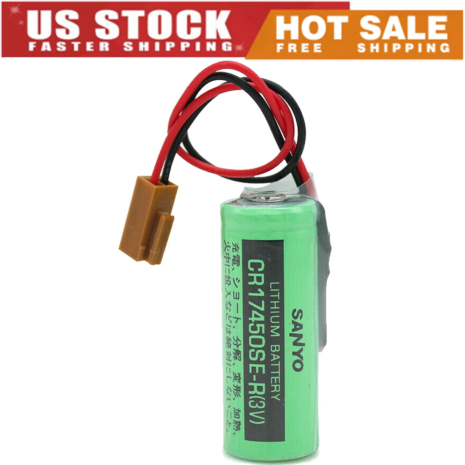 (Pack of 1) 3V 2500mAh CR17450SE-R PLC CNC System Battery with Resistance for SANYO CR17450SE-R ...