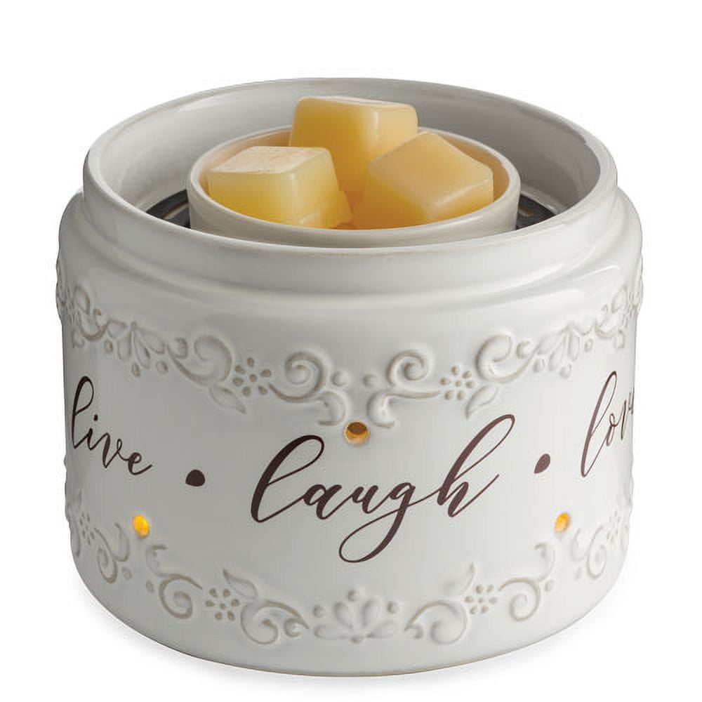 Pack of 1, 6 In. x 5 In. Tall Illuminaire Fan Candle Warmer Live, Laugh ...