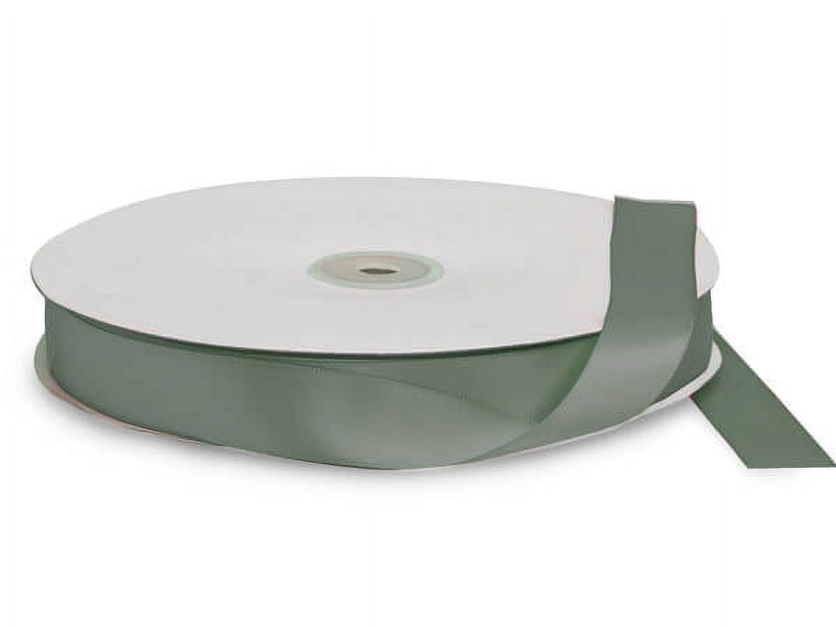 Pack of 1, Dark Shale Green Premium Double Faced Satin Ribbon, 7/8"X100 ...