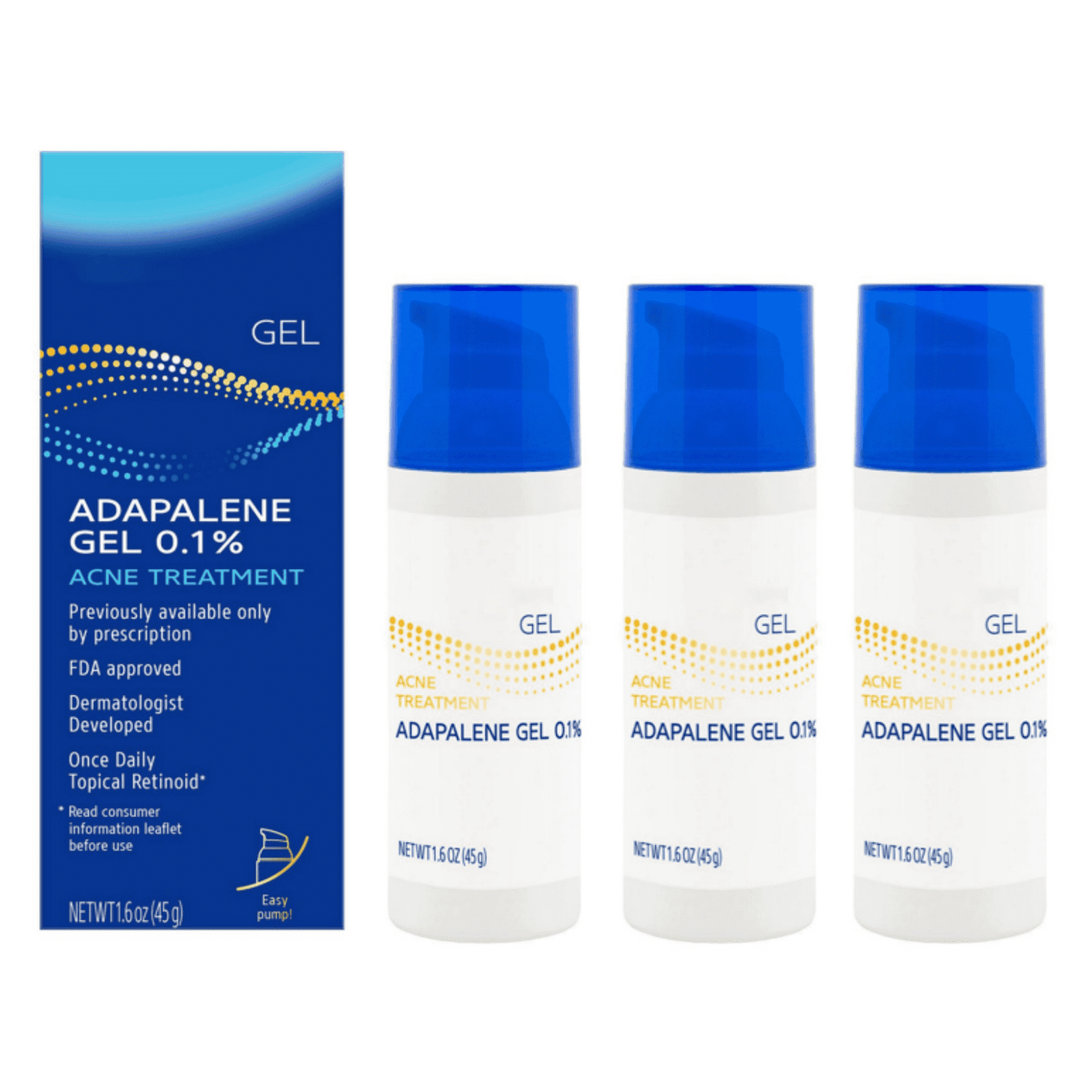 Pack of 1 Gel Acne Treatment with Retinoid and 0.1% Adapalene, 1.6 oz ...