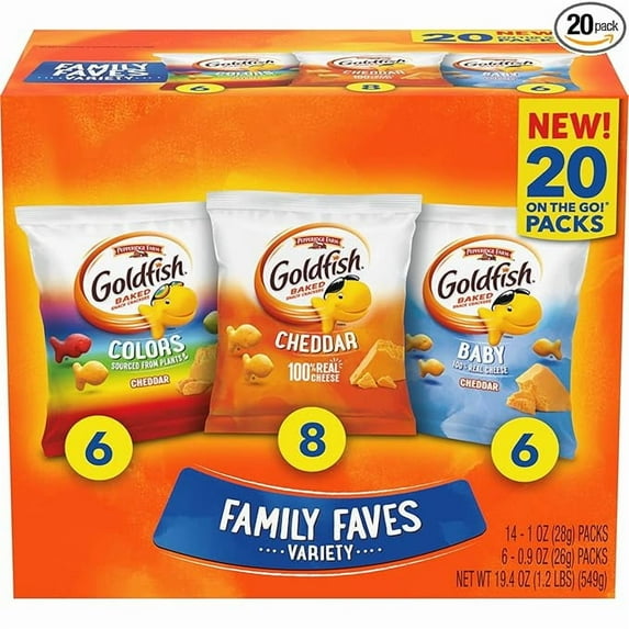 Pack of 1 Goldfish Family Faves Crackers, Cheddar, Colors and Baby ...