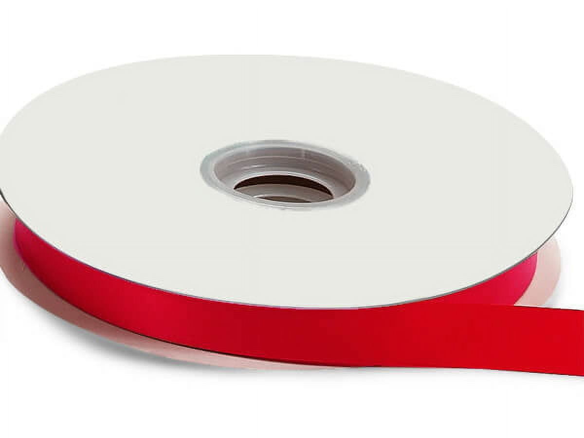 Pack of 1, Hot Red Floral Satin Ribbon 5/8" x 100 Yds for Gift Wrapping ...
