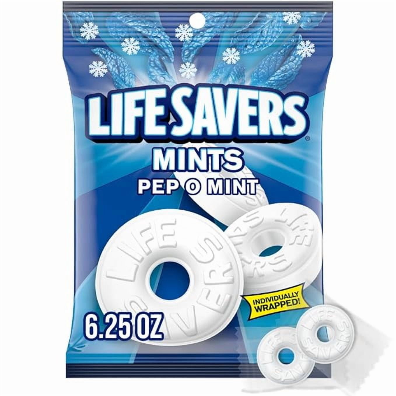 Pack of 1 LIFE SAVERS Pep-O-Mint Hard Candy Peppermint Blue Bag ...