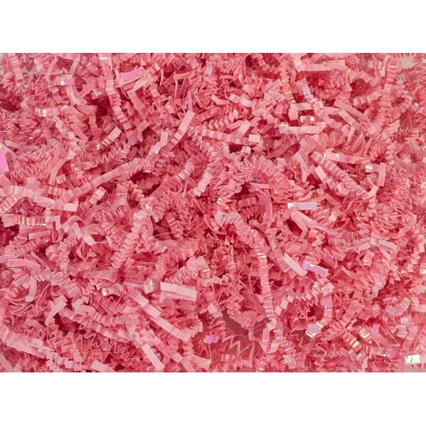 Pack of 1, Laminate Light Pink Crinkle Cut Shredded Paper, 8 Oz Bag For ...