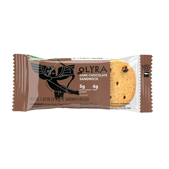 Pack of 1 Olyra Organic Breakfast Biscuits Dark Chocolate creme | 1.32 oz per pack |GOLDEN ROW ...
