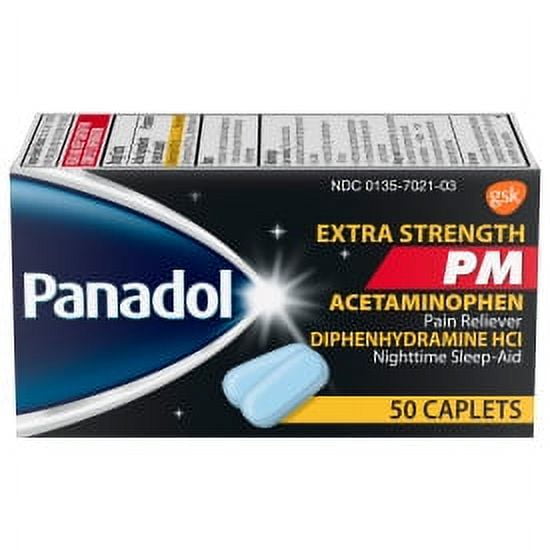 Panadol Extra Strength PM Night Pain Relief Med, 100 Count Sleeping Aid ...