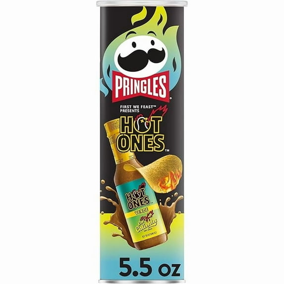 Pack of 1 Pringles Hot Ones Los Calientes Potato Crisps Chips, Verde ...