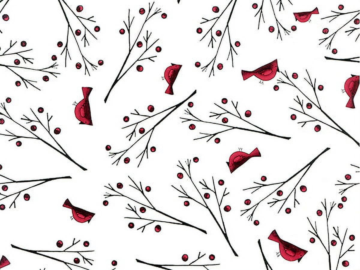 Pack of 1, Red Cardinals, 30" x 150' Wrapping Paper Roll For Florals ...