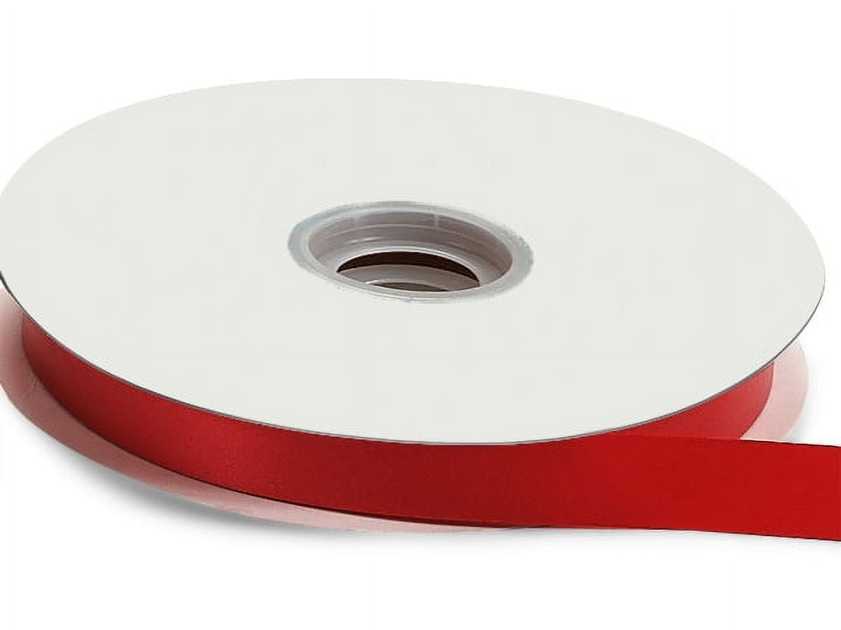 Pack of 1, Red Flora Satin Ribbon 5/8" x 100 Yds for Gift Packaging ...