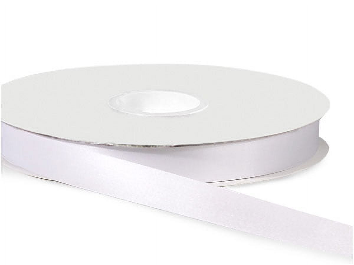 Pack of 1, Solid White Satin Acetate Ribbon 9/16" x 100 Yds Easy to ...