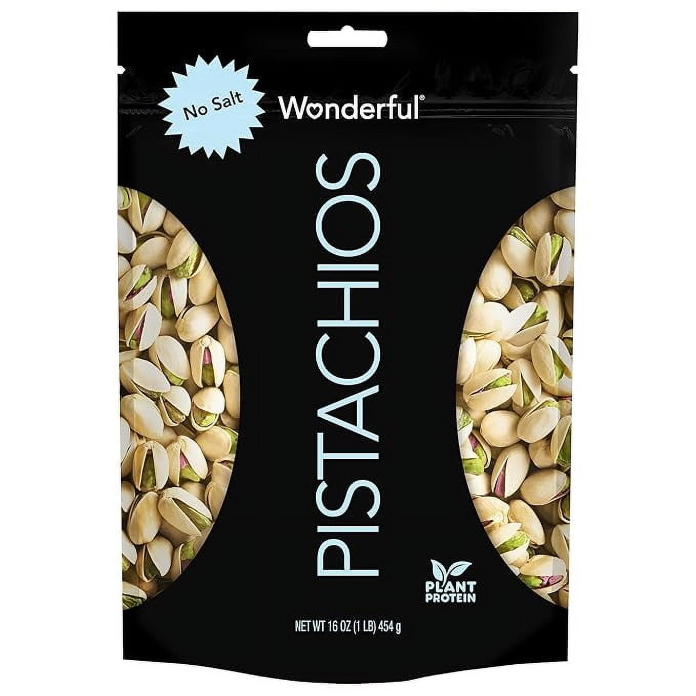 Pack of 1 Wonderful Pistachios In Shell, Roasted with No Salt Nuts, 16 ...