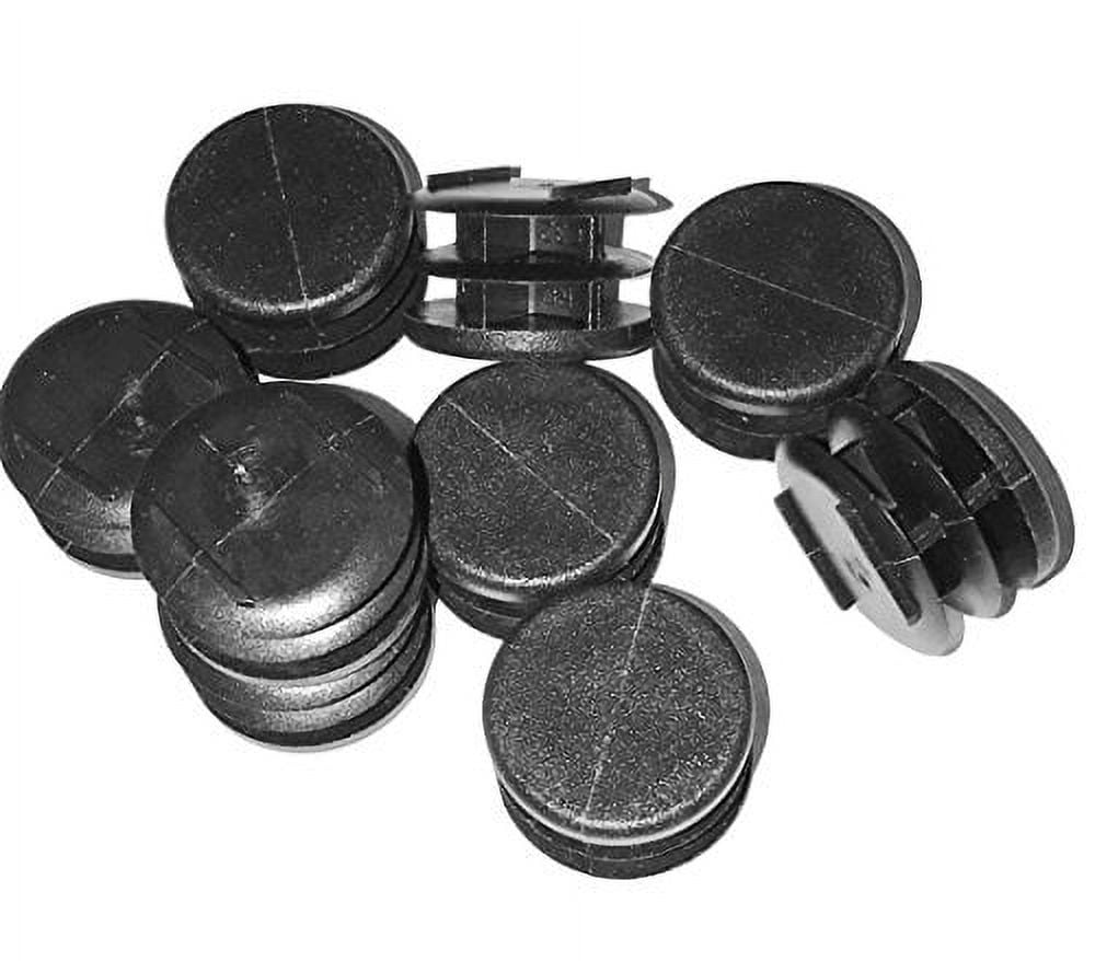 (Pack of 10) 1" Round Black Plastic Tubing Plug (14-23 Gauge 0.84"-0.95 ...